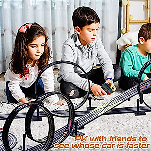 High-Speed Slot Car Race Track Playset, Deluxe Size Car Racing Games for Kids Electric Powered Super Loop Speedway with Two Cars for Dual Racing, Kids Toys for 6 7 8 9 10-16 Years Old Boys Gifts