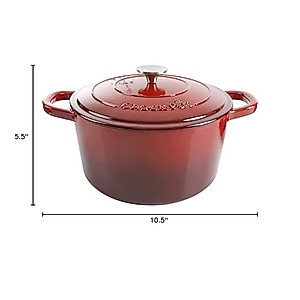 Crock-Pot Artisan Round Enameled Cast Iron Dutch Oven, 7-Quart, Scarlet Red