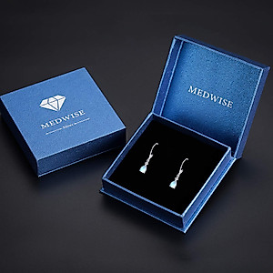 Moonstone Leverback Earrings for Women 925 Sterling Silver Teardrop Bridal Dangle Earrings Moonstone Dewdrop Earrings Moonstone Jewelry Gifts for Daughter Ladies Hypoallergenic Earrings