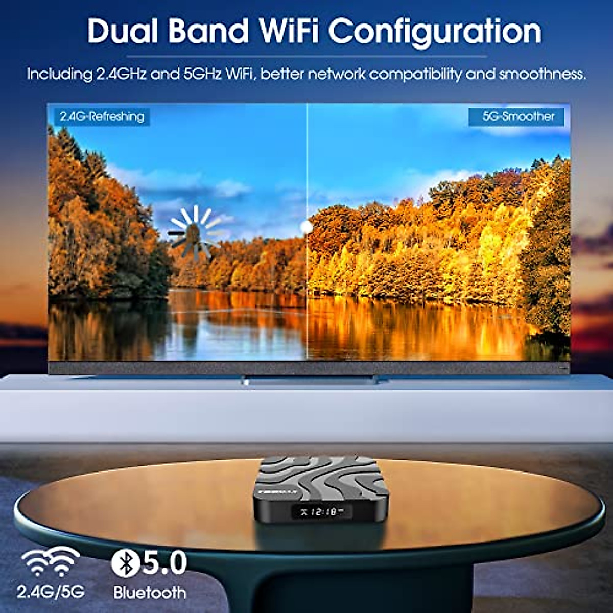 Android TV Box 12.0, Antfraer T95MAX Android TV Box H618 4GB RAM 32GB ROM Android Box Support WiFi6 2.4G/5.8Ghz Bluetooth 5.0 3D 6K Android Box Video TV Box