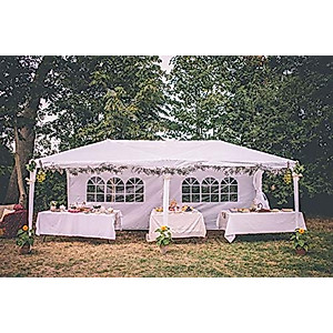 Peaktop Outdoor 10'x20' Heavy Duty Canopy Gazebo Outdoor Party Wedding Tent Pavilion with 4 Removable Side Walls