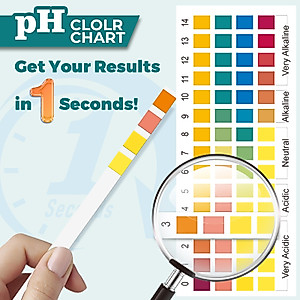 pH Test Strips 0-14: 200 Strips Universal Litmus Paper pH Test Strips for Liquid Testing & Water & Food and Soap Making, Get Highly Accurate Results in Seconds