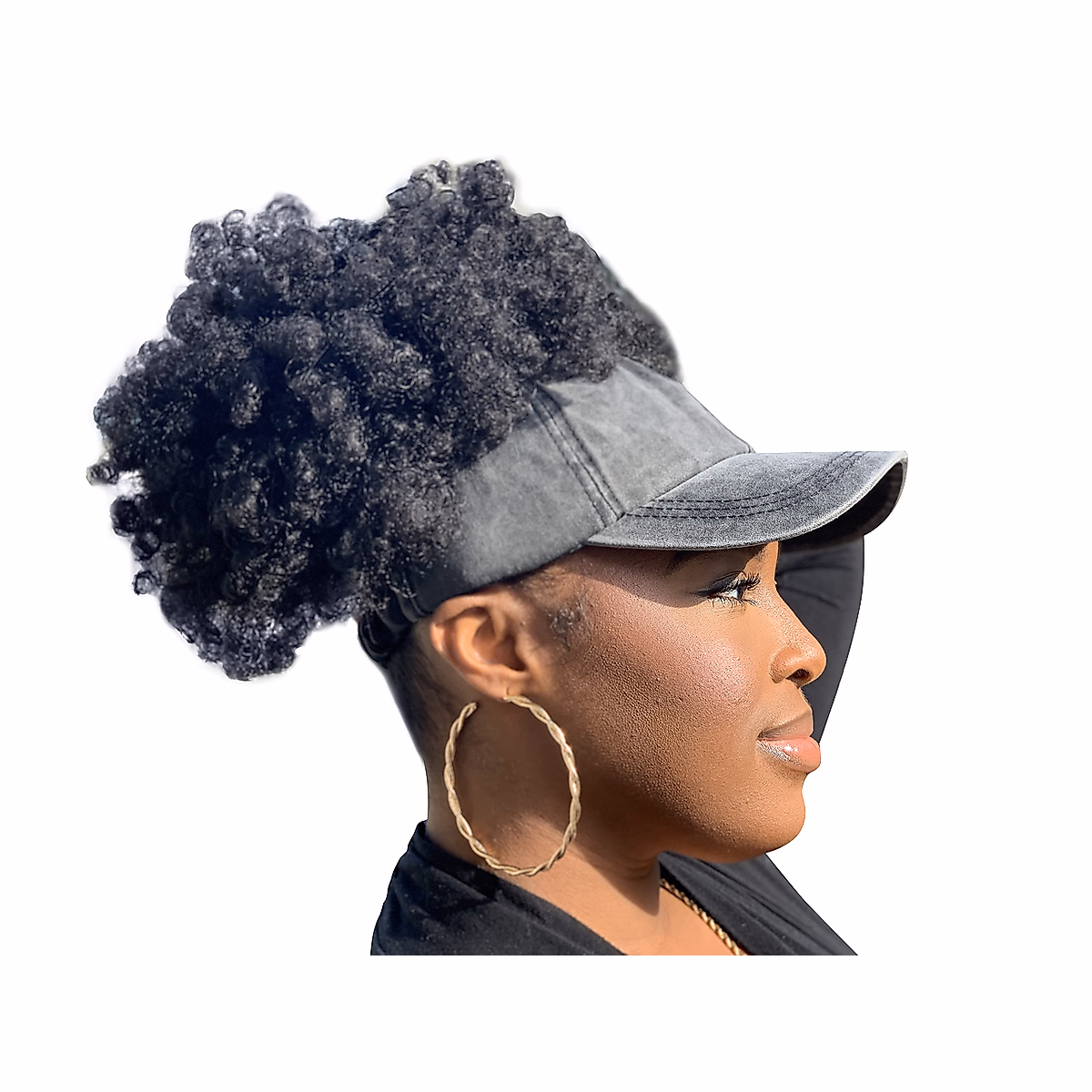 CurlCap Natural Hair Backless Cap – Satin Lined Baseball Hat for Women (Curls are Crowns)