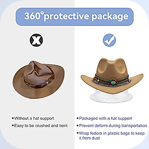 jingsha Cowboy Hat for Men Western Felt Cowgirl Hat with Belt for Men Women