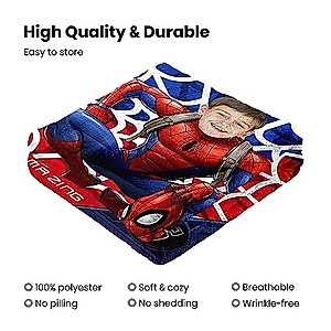 BAVIRWX Superhero Custom Blanket Customized Throw Blankets with Pictures Personalized Flannel Blanket with Photo for Baby 60x80 Inch