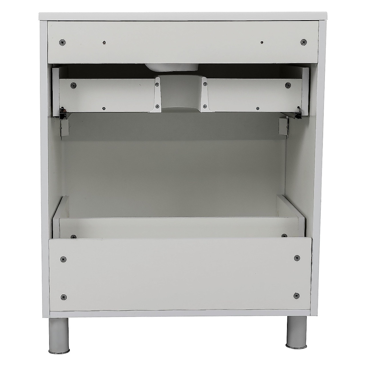 Modern Free Standing Bathroom Vanity with Washbasin | Comfort White High Gloss Collection | Non-Toxic Fire-Resistant MDF-40-Omega Collection R-line 32"