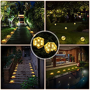 8 Pieces Solar Ground Lights, in Ground Solar Brick Lights, Outdoor Solar Decor, 6 LED Warm White Waterproof Pathway Lights for Landscape Walkway Path Yard Garden Patio Pool Lawn Driveway