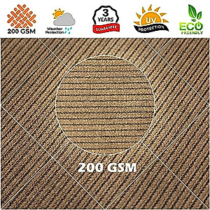 Royal Shade 8' x 12' Brown Rectangle Sun Shade Sail Canopy Outdoor Patio Fabric Screen Awning RTAPR0812-95% UV Blockage, Heavy Duty, Water & Air Permeable (We Make Custom Size)