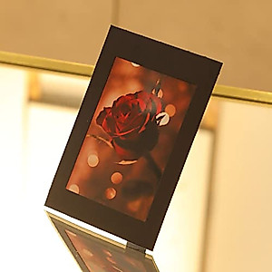 Litpoetic 50 Pack Standing Paper Picture Frames 4x6,Cardboard Photo Frame with Easel,Paper Photo Frame Cards,Gallery Frames Bulk For Wedding,DIY,Classroom, Black