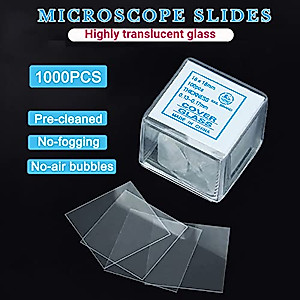 1000 PCS/10 Pack Blank Microscope Slides, 18x18mm Glass Slides for Microscope,0.13-0.17mm Thick Microscope Slides and Covers Microscope Accessories for Lab Consumables Research