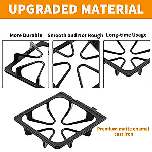 Upgraded W10447925 Grates for Kenmore Stove Parts Burner Grate Whirlpool Maytag Range Parts Stove Top Grate Replacement Amana Inglis Kirkland Cooktop Parts Matte Cast Iron Surface Burner Grate 1 Pack