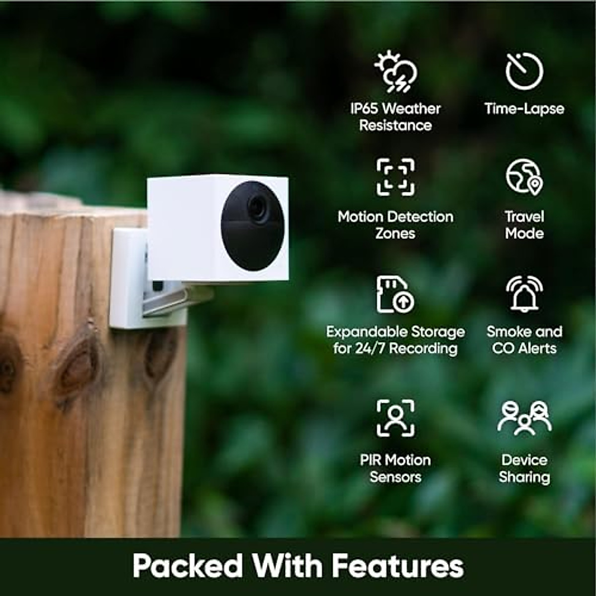 Wyze Cam Outdoor Starter Bundle v2 (1 Camera + Base Station) - 1080p HD Wireless Home Security Camera, Battery-Powered, IP65 Rated, Color Night Vision, 2-Way Audio, Compatible with Alexa & Google