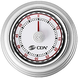 CDN Compact 60 Min Mechanical Timer-Silver, Silver