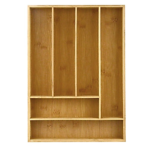 Heim Concept Drawer Organizer Bamboo Cutlery Tray Silverware Organizer/Utensil Holder, Drawer Dividers Organizer for Silverware, Flatware, Knives in Kitchen