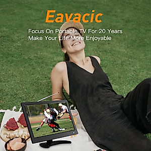 Eavacic 13.3" Portable TV/Monitor Handheld Televison ATSC and NTSC Mini TV with HDMI USB/SD battery operated for Car, Caravan, Camping, Outdoor and Kitchen