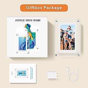 5 Inch Digital Picture Frame, Acrylic Video Frame, 1GB Memory, 1000mAh Built-in Battery, Perfect for Home Decor and Heartfelt Gifts…