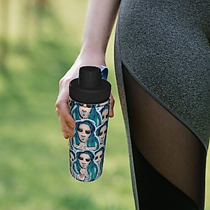 HIKTIEK Halseys Stainless Steel Insulated Tumbler Sports Water Bottle Hot and Cold Travel Cup 18oz