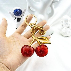 Cherry Bag Charm Purse Charms Keychain- Car Cherry Accessories keychian Gifts for Women Christmas Valentine Bag Gifts For Women