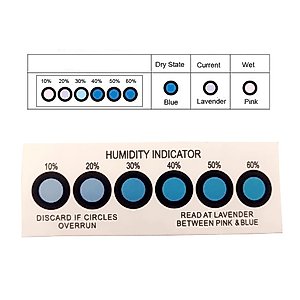 30-Pack Humidity Indicator Cards 0-60% 6 Spots Reusable Moisture Proof Card for Precision Electronic Products (30)