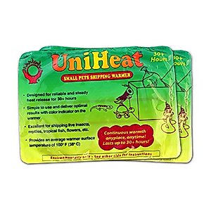 Uniheat Shipping Warmer 30+ Hours, 24 Pack >Plus!< 1-10"x18" Shipping Bag, 30+ Hour Warmth for Shipping Live Corals, Small Pets, Fish, Insects, Reptiles, Etc.