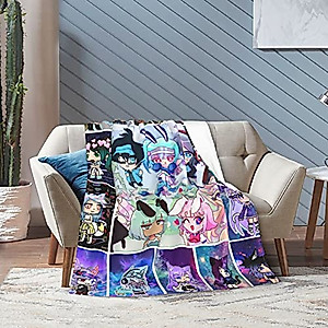 Gearbest Gacha Cartoon Game All Season Blanket Ultra Soft Throw Blanket Flannel Fleece, Warm Fuzzy Blanket for Kid Bed Couch Chair Living Room (1, 50"x40")