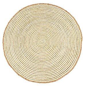 Natural Handwoven Jute Round Rug Décor Area Rug Bohemian Rug Rustic Hipster Jute Rug Hemp Rug by Rugs hut (Beige, 7 x 7 Feet)