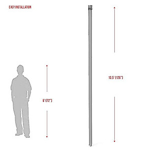 E&K Sunrise Sun Shade Sail Canopy Pole Kit for Garden Patio Backyard Sign Light Pole 126’’ Metal Post Powder Coated Sturdy Durable with Clamp