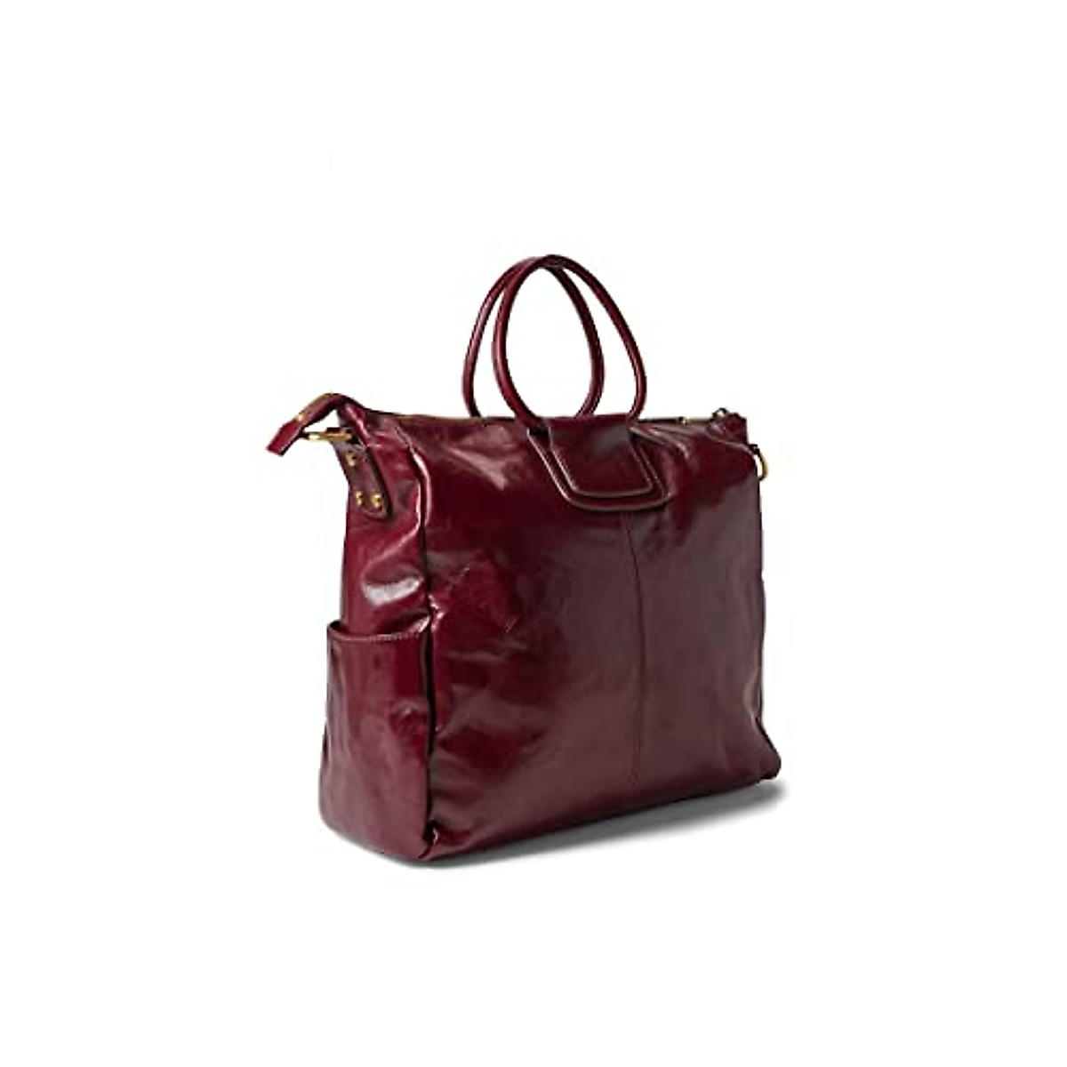 HOBO Sheila Tote-Style Handbag for Women - Side Exterior Slip Pocket, Detailed Hardware Accents, and Guitar strap Merlot One Size One Size