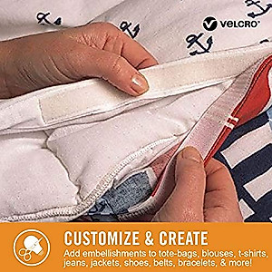 VELCRO Brand Sticky Back for Fabrics | 24" x 3/4" Tape with Adhesive | No Sewing Needed | Cut Strips to Length Permanent Bond to Clothing for Hemming and Closures