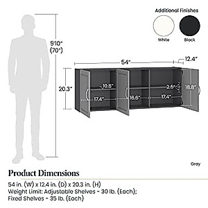 SystemBuild Kendall 54" Wall Cabinet in White