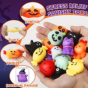 60PCS Halloween Squishy Toys for Kids, Halloween Party Favor for Kids, Halloween Classies Character Squishy Toys, Mochi Toys for Halloween Trick or Treat, Classroom Rewards, Goodie Bags