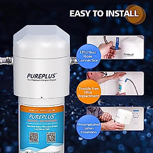 PUREPLUS Under Sink Water Filter, 22000 Gallons, 99.99% Chlorine Reduction, NSF/ANSI Certified Direct Connect Under Counter Water Filtration System