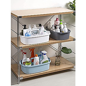 Andmey Cleaning Caddy Organizer Portable Shower Caddy Basket with Handle for Bathroom, Garden, kitchen, Cleaning Supplies, Gray