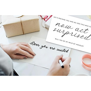 YiKaLus Wedding Maid of Honor Card, Blank Inside, 8 x 5.3 Inches, Recycled 300gsm Linen Cardstock, Sturdy Envelope