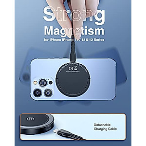LK Magnetic Wireless Charger Compatible for MagSafe Charger for iPhone 14 Pro Max/14 Pro/14 Plus/13/13 Pro/13 Pro Max/iPhone 12 Pro/12 Pro Max, 3.3 ft Cable(No Adapter), Black