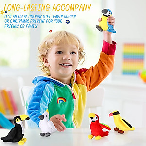 Skylety 5 Pcs Bird Stuffed Animal with Plush Bird House Bird Plush Toy Cockatoo Macaw Parrot Red Macaw Oriole Toucan for Animal Themed Birthday Party Toys