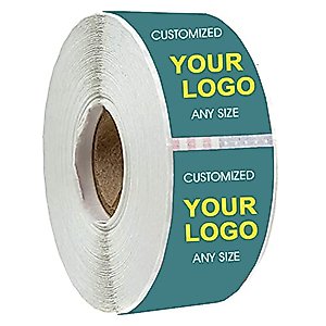 100-500 Pack Custom Stickers Personalized Labels, Customized Stickers with Any Image Logo and Text. Custom Stickers for Business Logo Thank You Labels