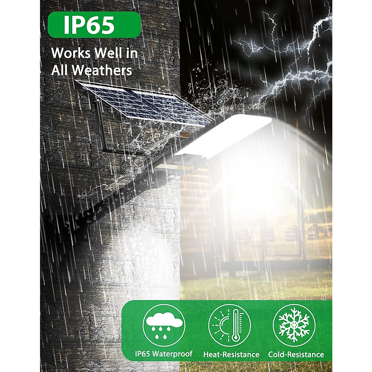 AWANFI 80W Solar Street Lights Outdoor Dusk to Dawn, Solar Powered IP67 Waterproof Flood Lights with Remote Control for Outside Yard Lighting (6500K Cool White)