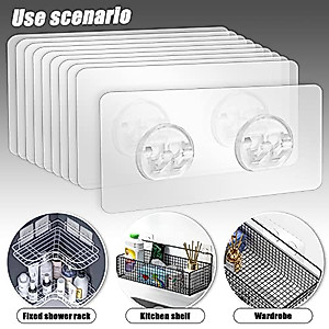 Rcybeo 20 Pack Shower Caddy Adhesive Hooks Replacement, Adhesive Hooks for Shower Strong Sticker Hooks for Bathroom Replacement,No Drilling Shower Kitchen Accessories