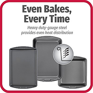 Goodcook 3 pack 8x8 Baking Pan with 13x9 Bake Pan and 13x9 Cookie Sheet