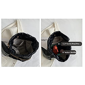 Quilted Handbags for Women Designer Tote Bag Leather Shoulder Purses Black Luxury Hobo Bags Girls Ladies