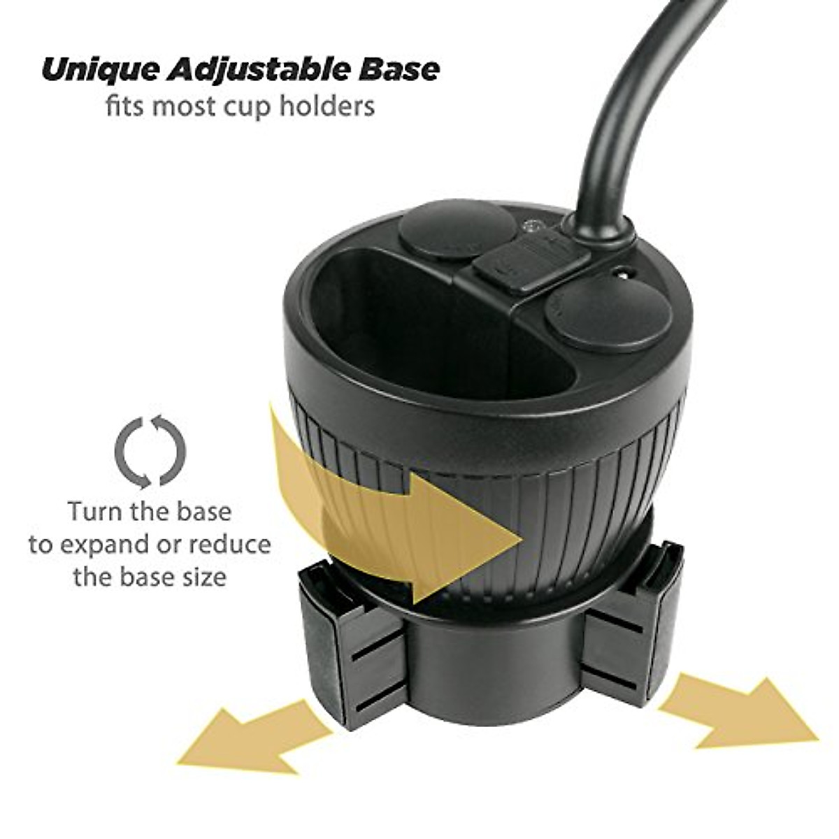 Scosche MAGPCUP MagicMount PowerHub Magnetic Cup Holder Phone Mount for Car, Charge Multiple Devices, Adjustable to Fit Most Cupholders, Black