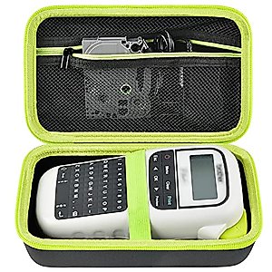 Case Compatible with Brother for P-Touch PTH110/ PRTH110/ Pro PT-H111/ PTE110 Portable Label Maker, Storage Holder Carrying Organizer for 4 Label Tapes, AC adapter, Charging Cables, Batteries (Box Only) -Black