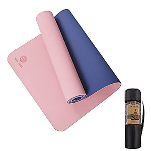 6mm Yoga Mat For Beginner TPE Non-slip Mat Yoga Sports Exercise Pad With Position Line Home Fitness Gymnastics Pilates Mats (Blue,71"L x 24.8"W x 0.25"Th)