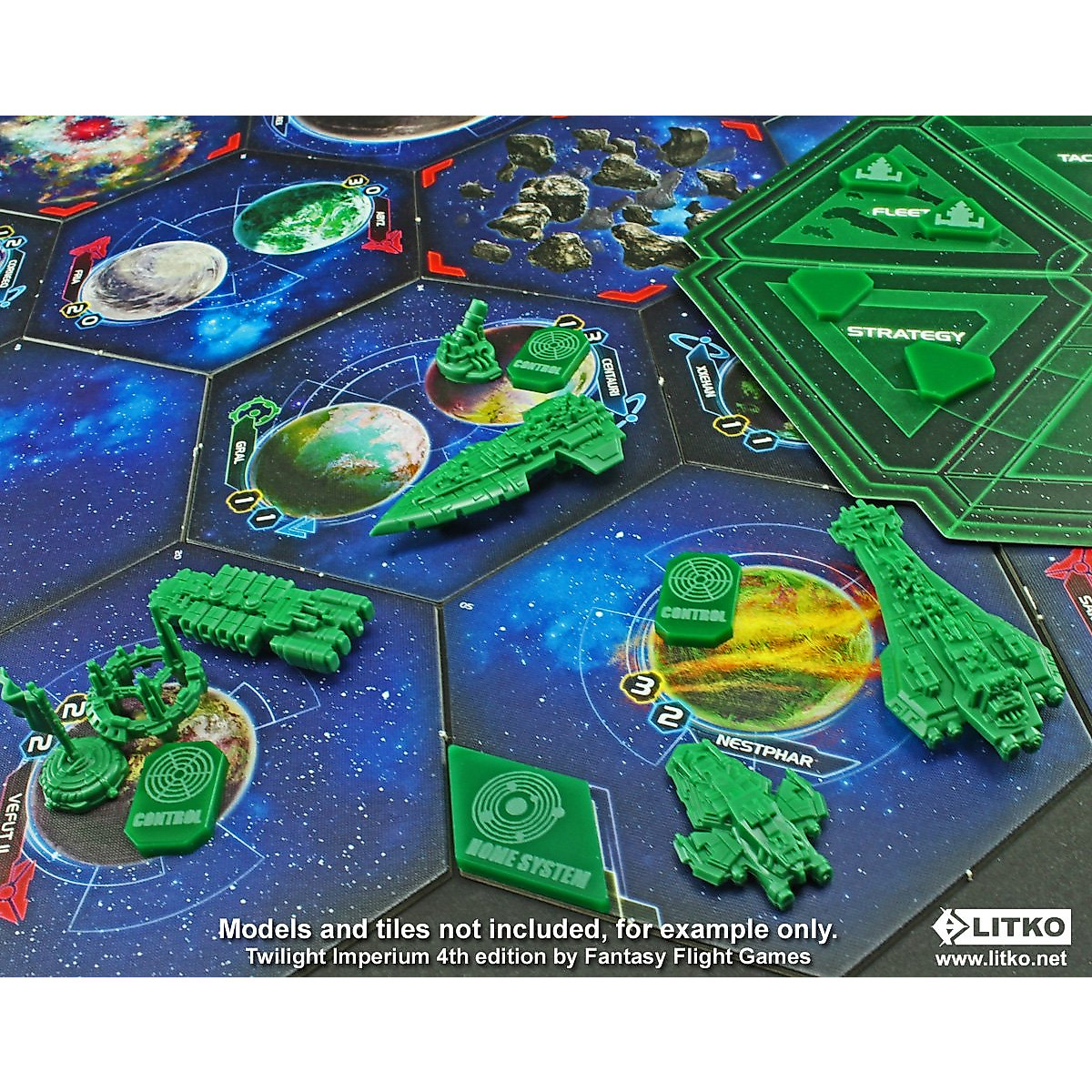 Command & Control Token Set | Compatible with Twilight Imperium 4th Edition | Set of 33 (Green)