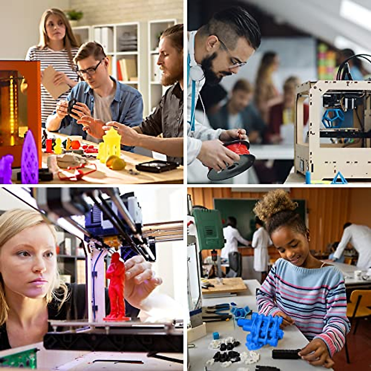 IWECOLOR 3D Printer Filament,1.75mm PLA Fit Most FDM Printer,1 KG Spool, Dimensional Accuracy +/- 0.03 mm 3D Printing Filament(Blue&Red)