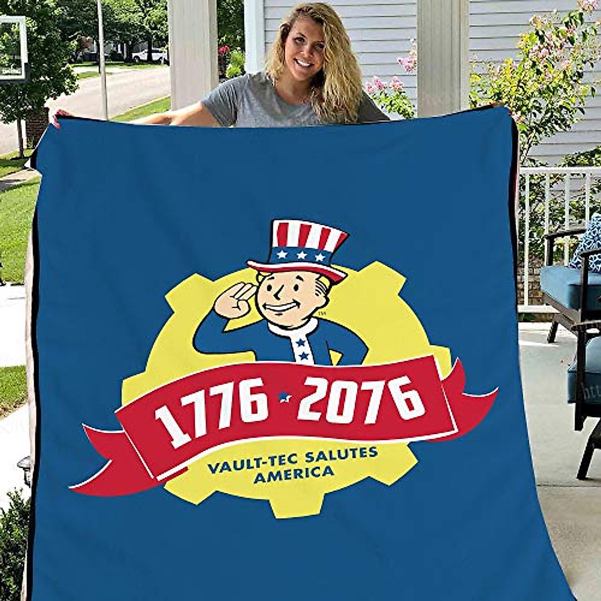 JUST FUNKY Fallout Nuka-Cola Round Fleece Blanket, Throw, Decor, Bedding [45 x 60 inches]