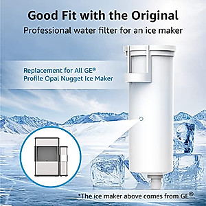 Replacement for GE® Opal Nugget Ice Maker Water Filter, 3 Counts, by AQUA CREST