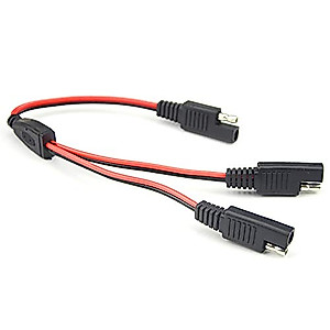 WMYCONGCONG 3 PCS SAE Y Splitter Adapter Cable SAE to SAE DC Power Automotive Extension Cable Quick Disconnect Plug + 3 PCS 2 Pin SAE Quick Disconnect Plug 18AWG 300mm