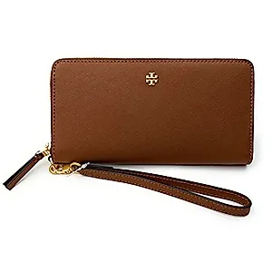 Tory Burch Women's Emerson Wristlet Zip Continental Wallet (Moose)